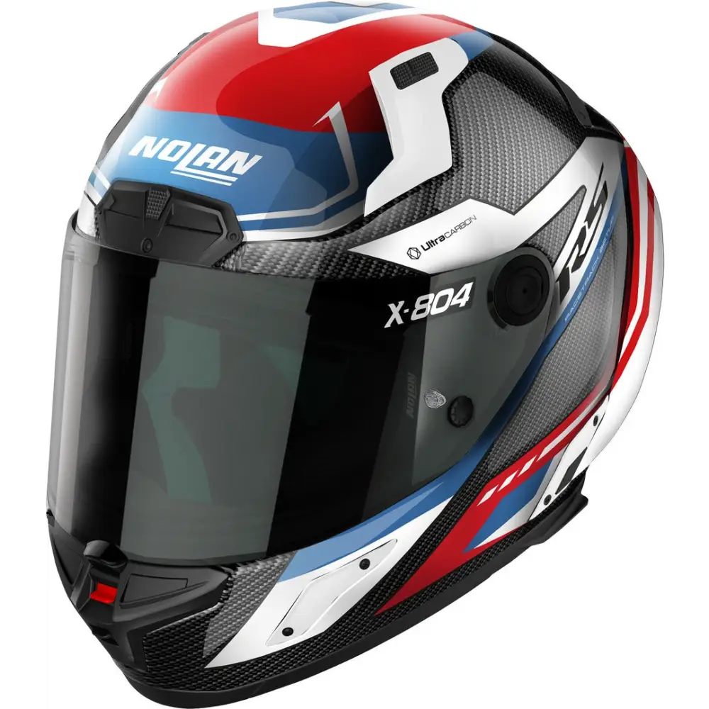 Casco Nolan X-804 RS Ultra Carbon Maven White/Red/Blue | Moto-Rad México 🇲🇽